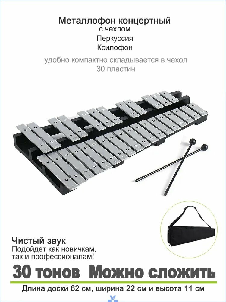 Металлофон (глокеншпиль) в чехле 30 брусков. Fleet DS-30