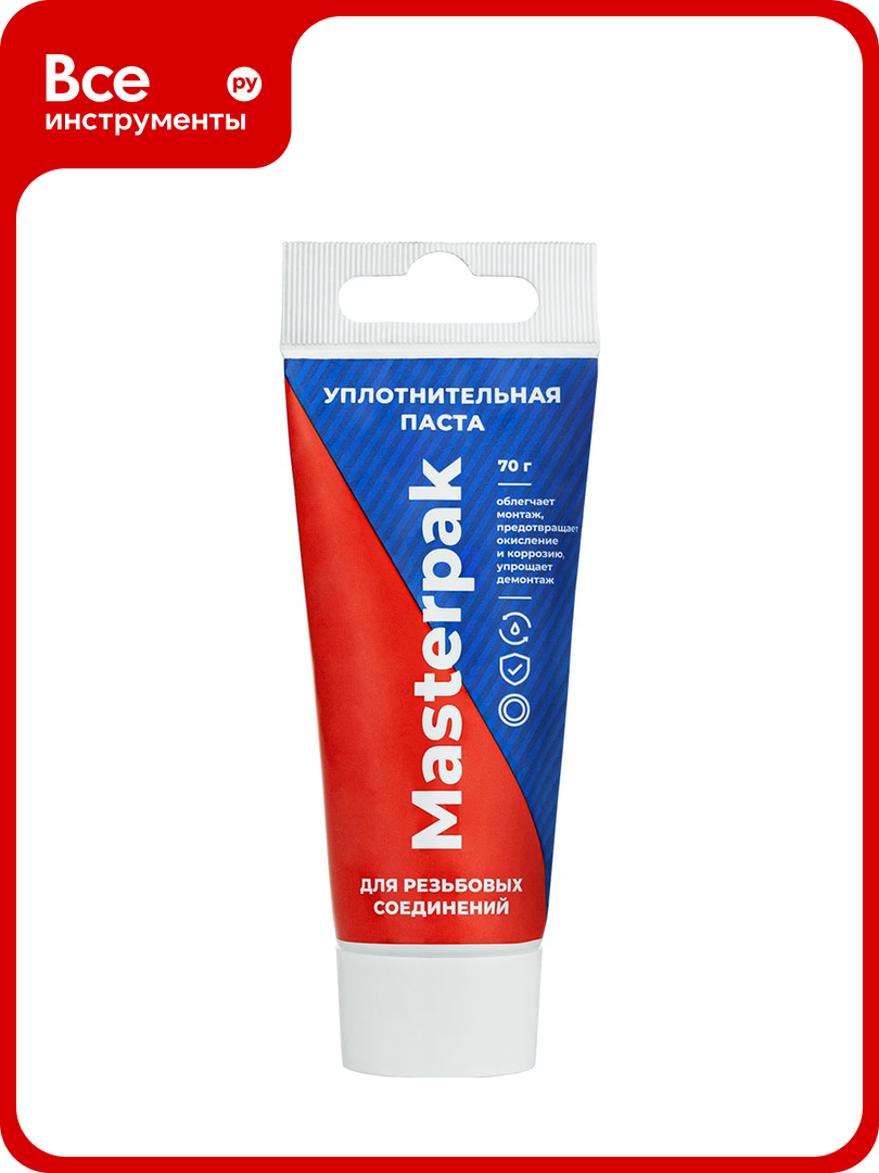 Паста уплотнительная MasterProf Masterpak вода, пар, 70 г, туба ТД.030862, обмазки и пропитки льна
