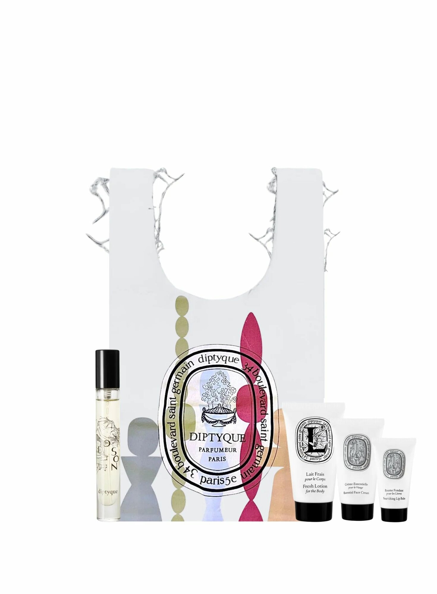 Diptyque do son travel set Парфюмерный набор Туалетная вода 10 мл + бальзам для губ + крем для лица + лосьон для тела