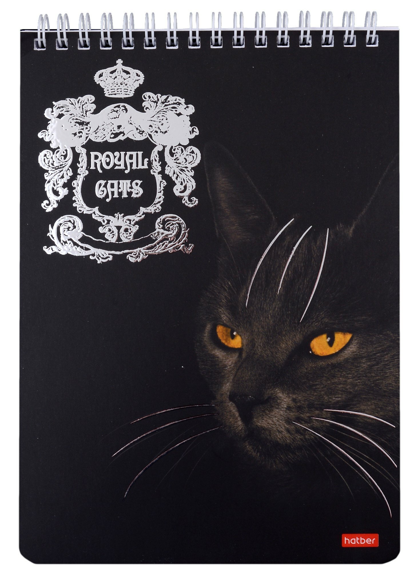 Блокнот А5 80л кл. "Royal Cats" гребень, мат. ламинация, 3D фольга, ассорти
