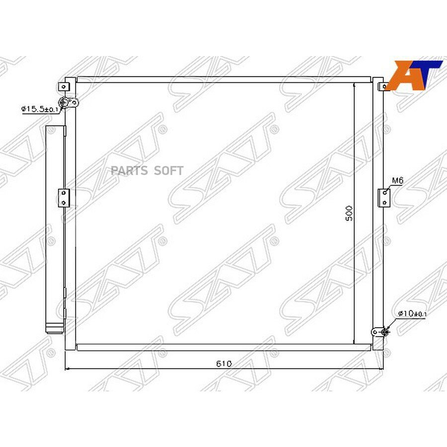 Радиатор кондиционера Toyota Land Cruiser Prado (J120) 02-09 / 4Runner 02-09 от официального дистрибьютора, SAT, артикул STTY91394M0