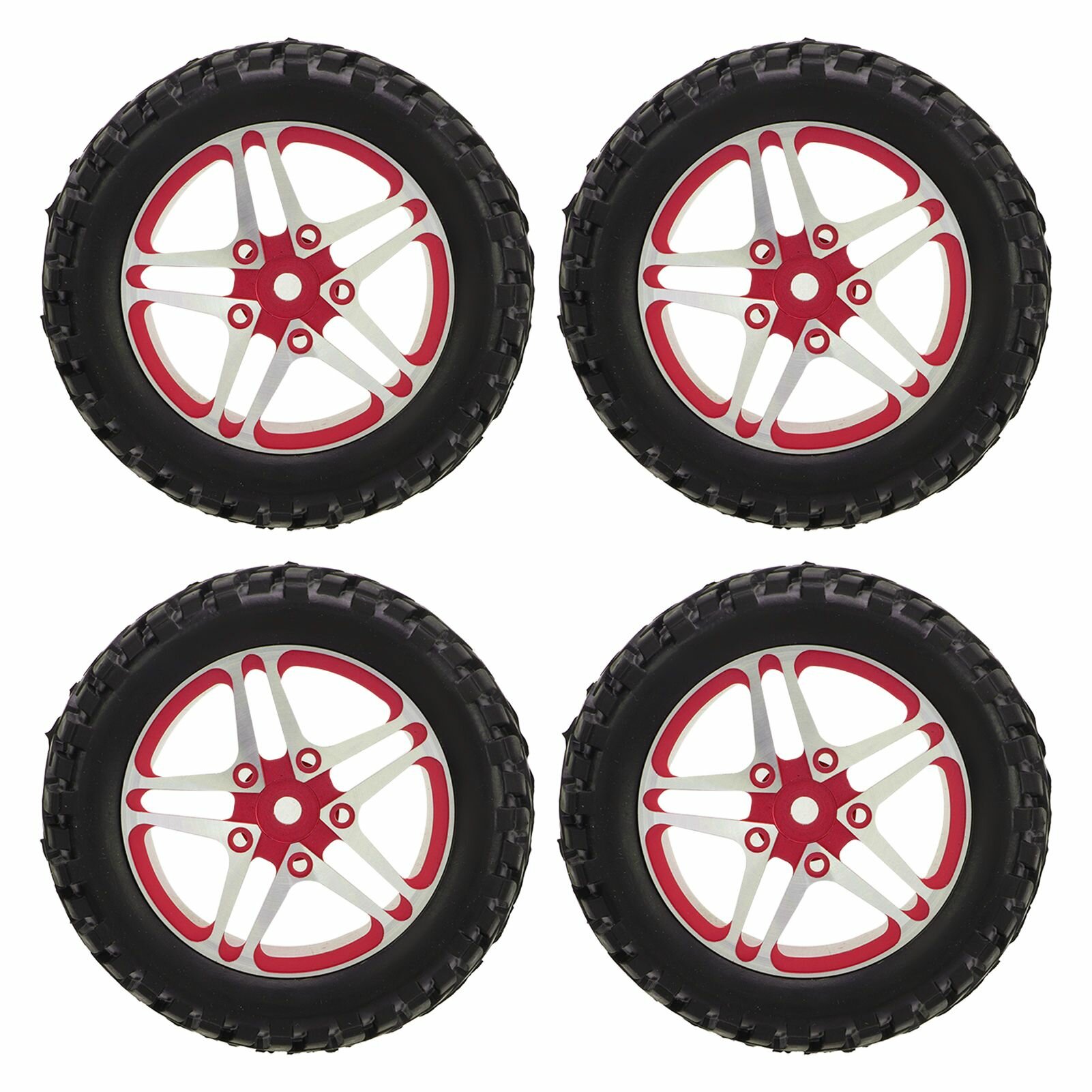 4шт RC автомобильная шина 1/10 ступица из алюминиевого сплава 5 комплект резиновых колес для замены красный