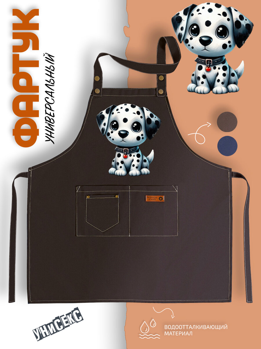 Фартук кухонный щенок 101 далматинец Dalmatians универсальный с принтом поварской
