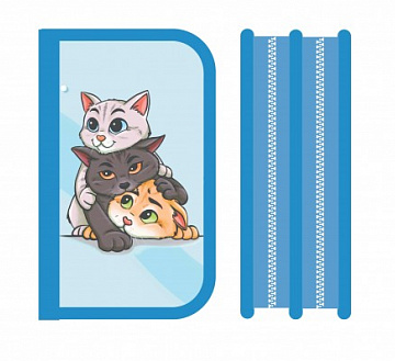 Пенал 2 отделения 190*120 "Три котика"