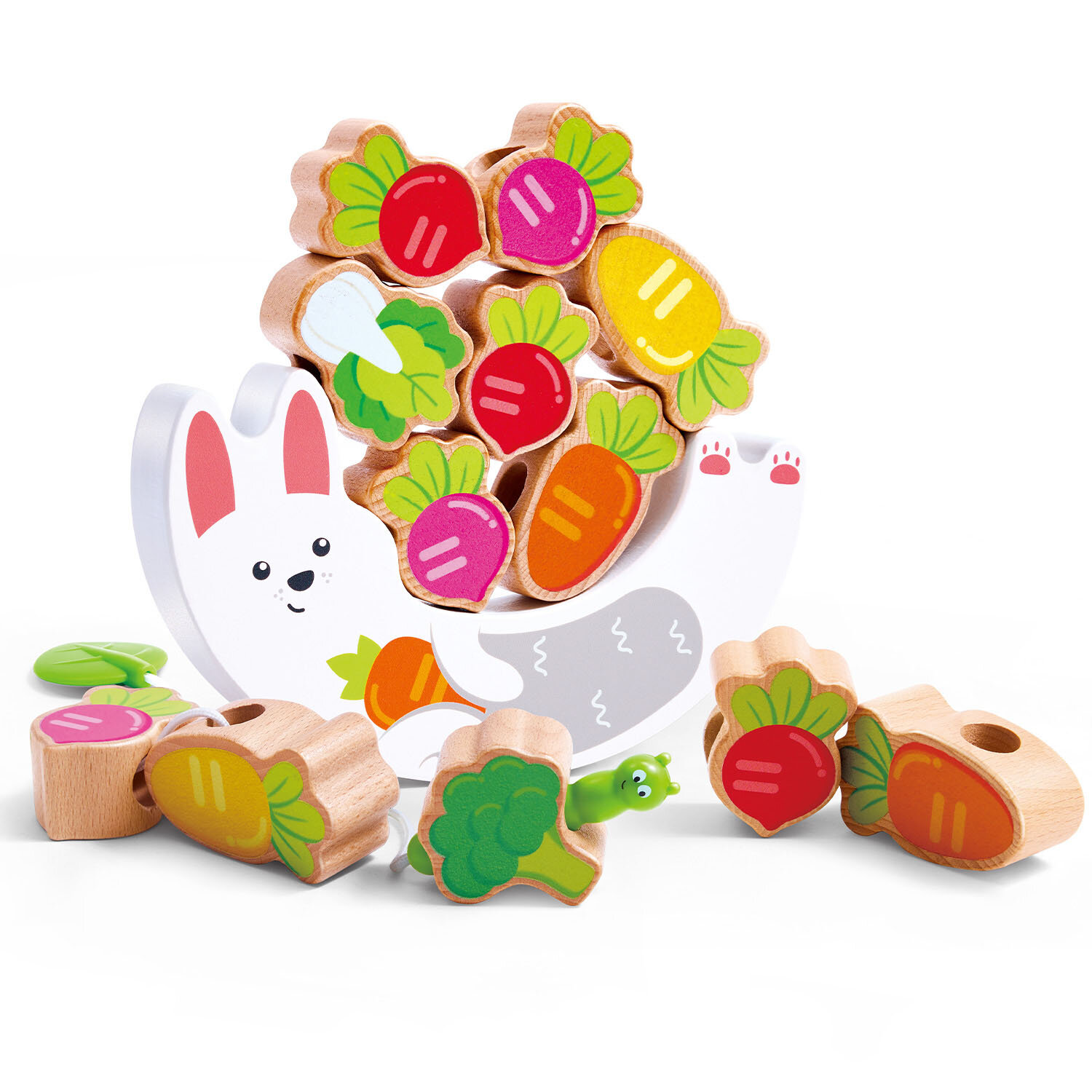 Игрушка HAPE шнуровка, балансир "Малышам" Собираем урожай с Зайкой E0526_HP