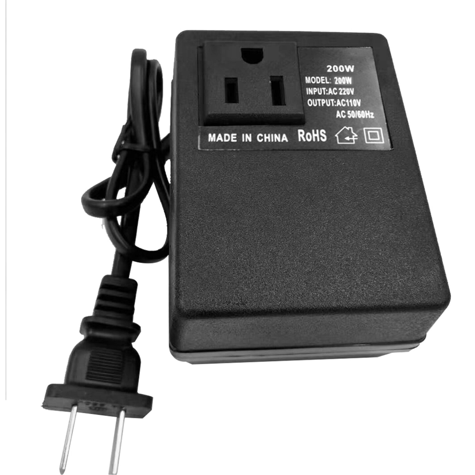 Понижающий трансформатор 200 Вт, преобразователь напряжения переменного тока 220 В в 110 В, адаптер питания, эффективное интеллектуальное бытовое использование в поездках