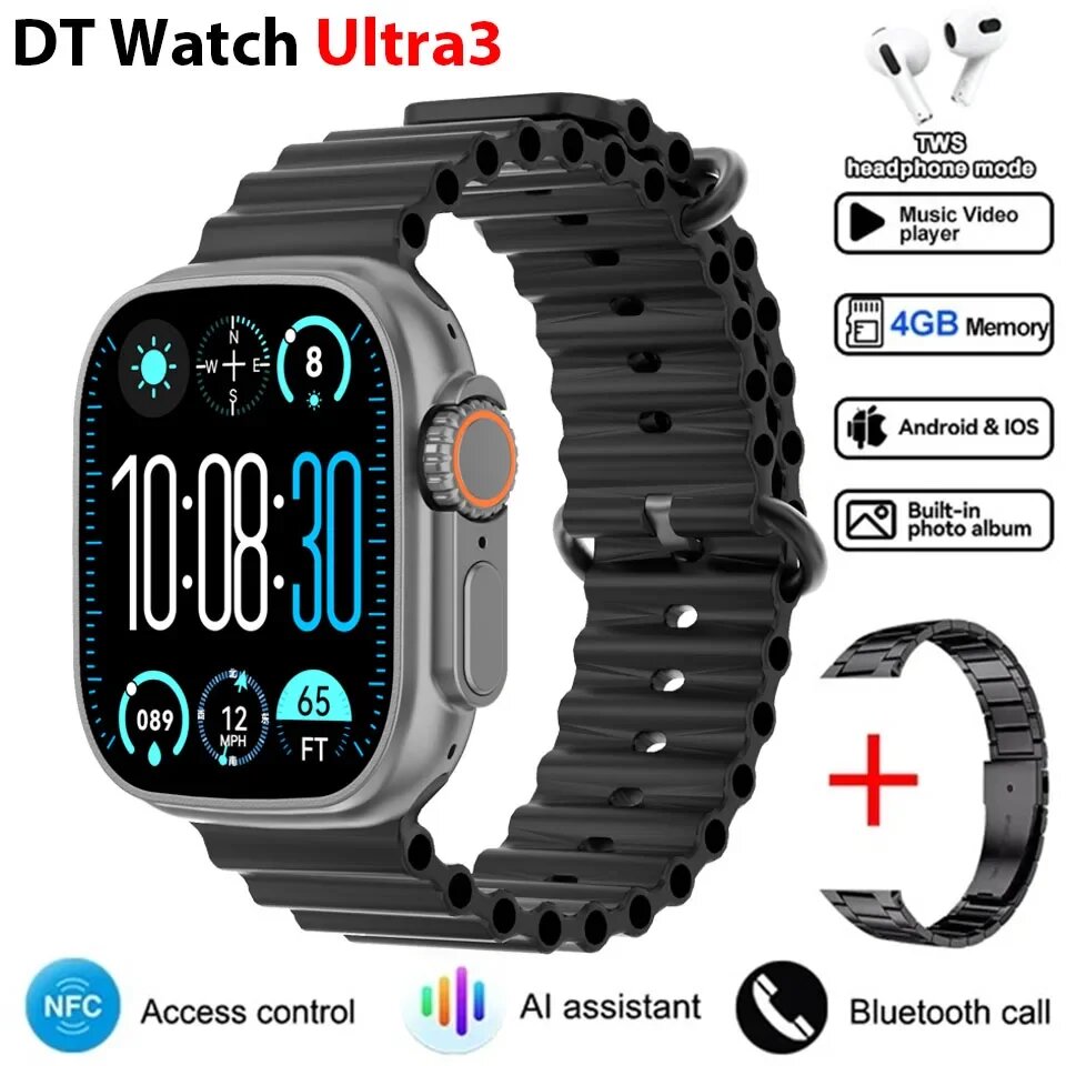 DT Ultra 3 Умные часы Black steel strip