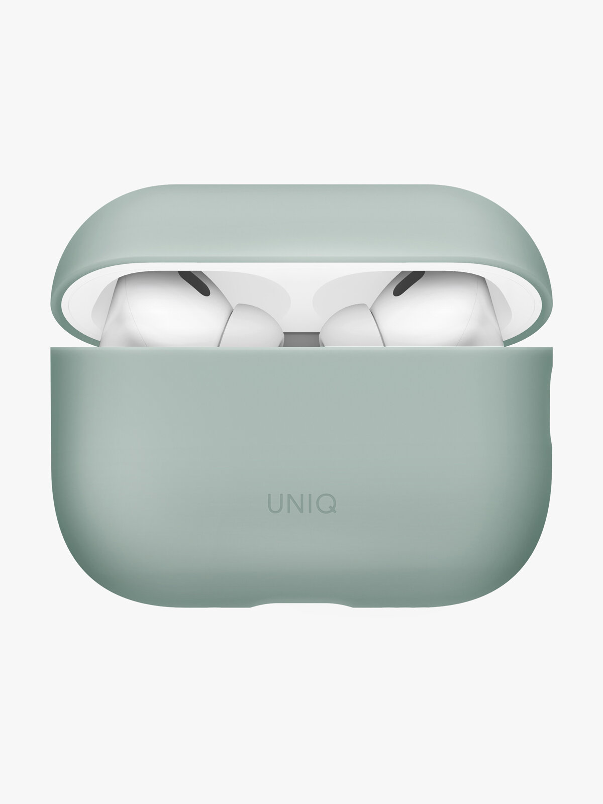 Чехол Uniq для Airpods Pro 3, LINO силиконовый Liquid silicone с покрытием soft touch, со шнурком, зеленый