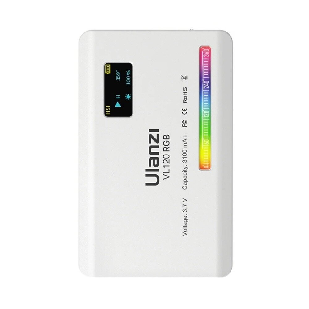 Ulanzi VL120 RGB Полноцветный RGB 2500K-9000K LED Для Фотосъемки С Регулируемой Яркостью Освещения Камеры Fill Light