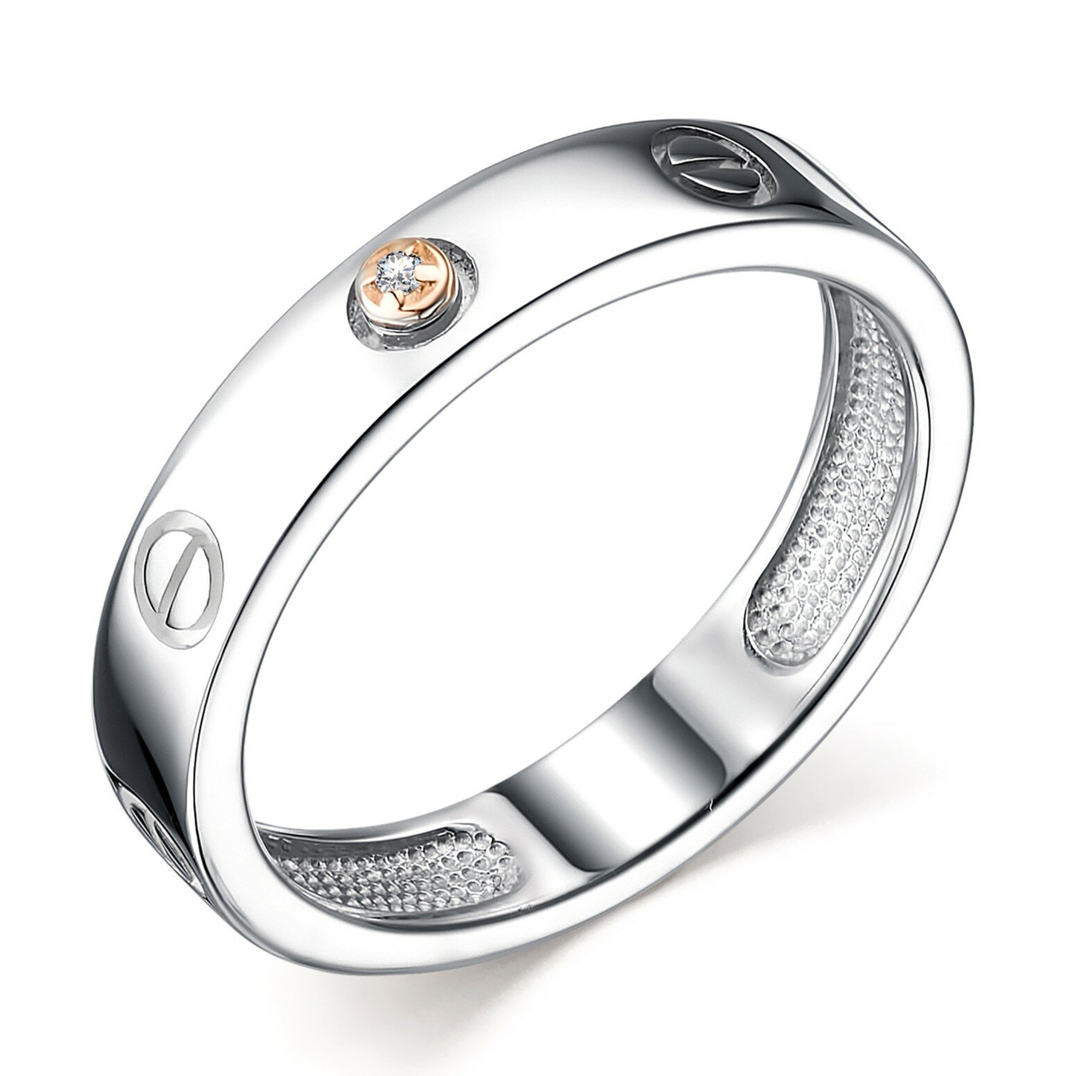 Кольцо, серебро, 925 проба, бриллиант