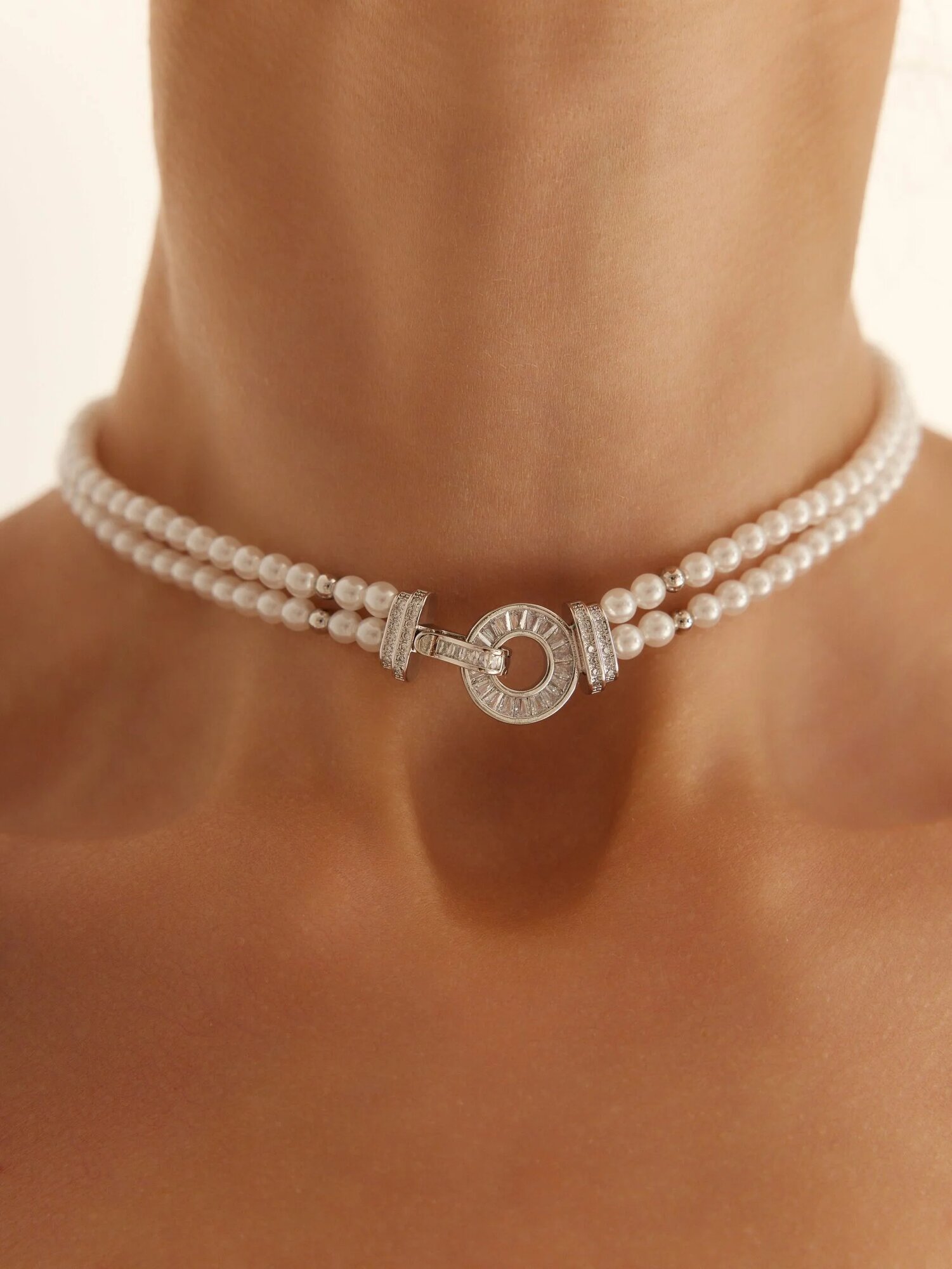 Чокер, жемчуг Swarovski синтетический