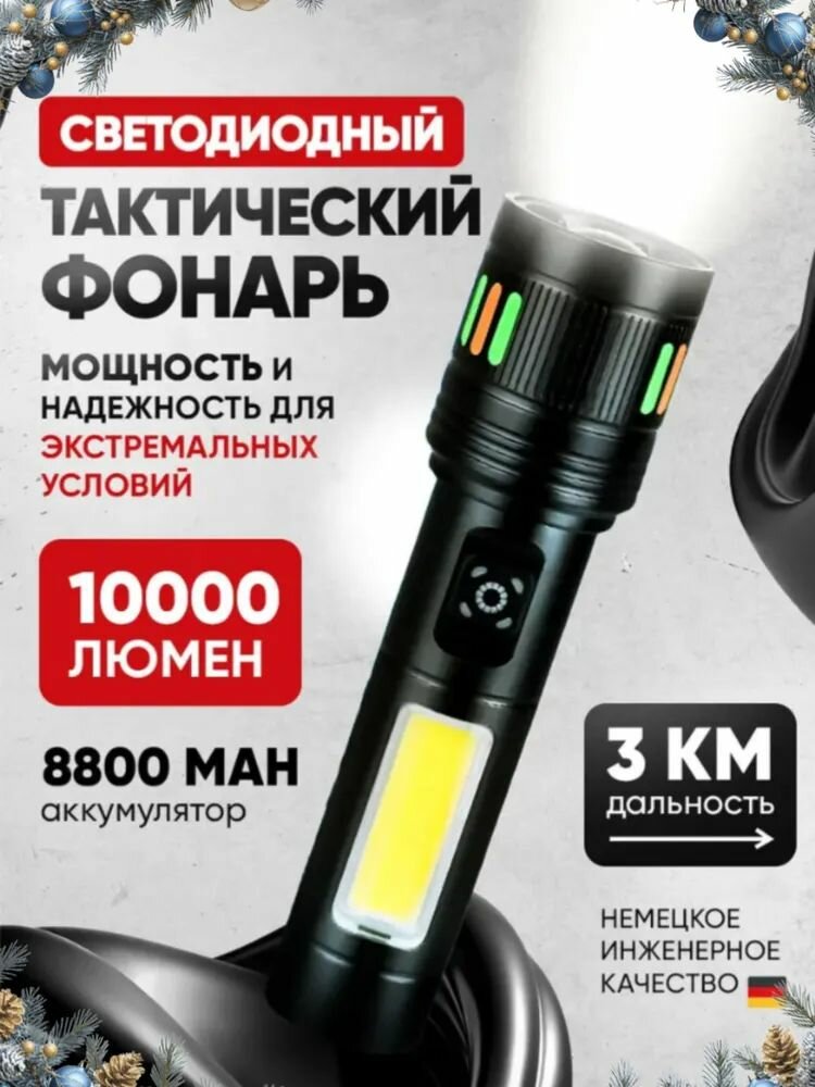 Мощный светодиодный лазерный фонарик, фонарь дальнобойный, маленький, мини, тактический
