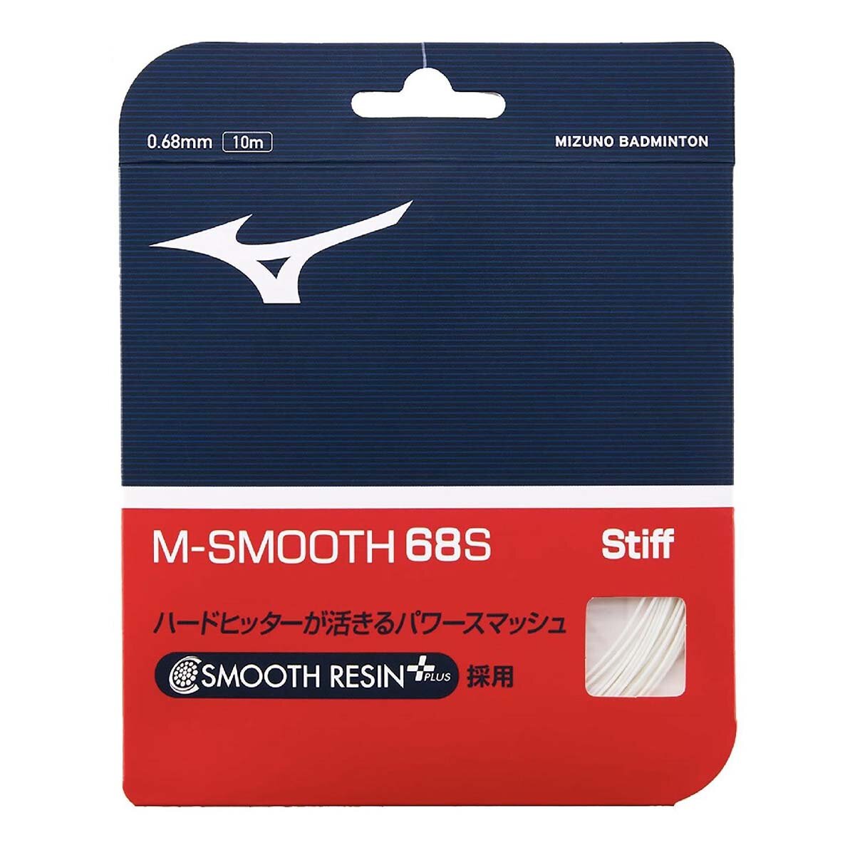 Струна MIZUNO M-SMOOTH 68S, для бадминтона, белая, длина 10 м, 1шт