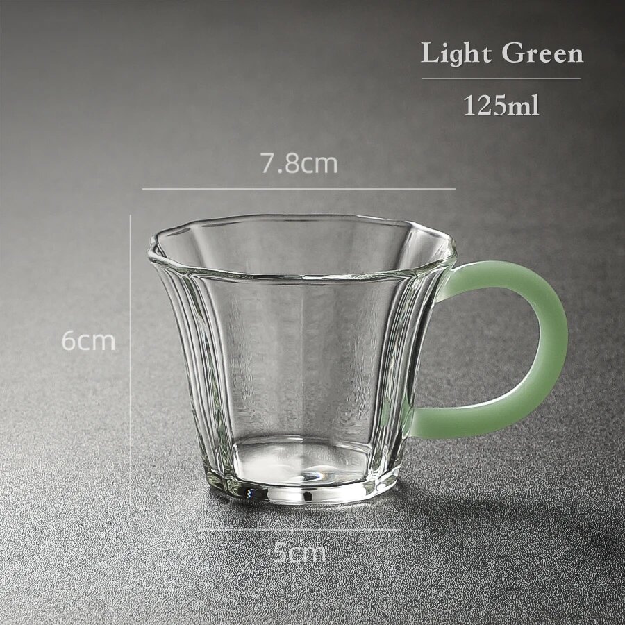 Термостойкая стеклянная чашка для эспрессо, 125ml, Зеленый