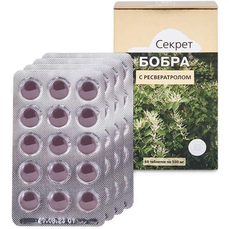 Секрет бобра с ресвератролом, 60 таблеток