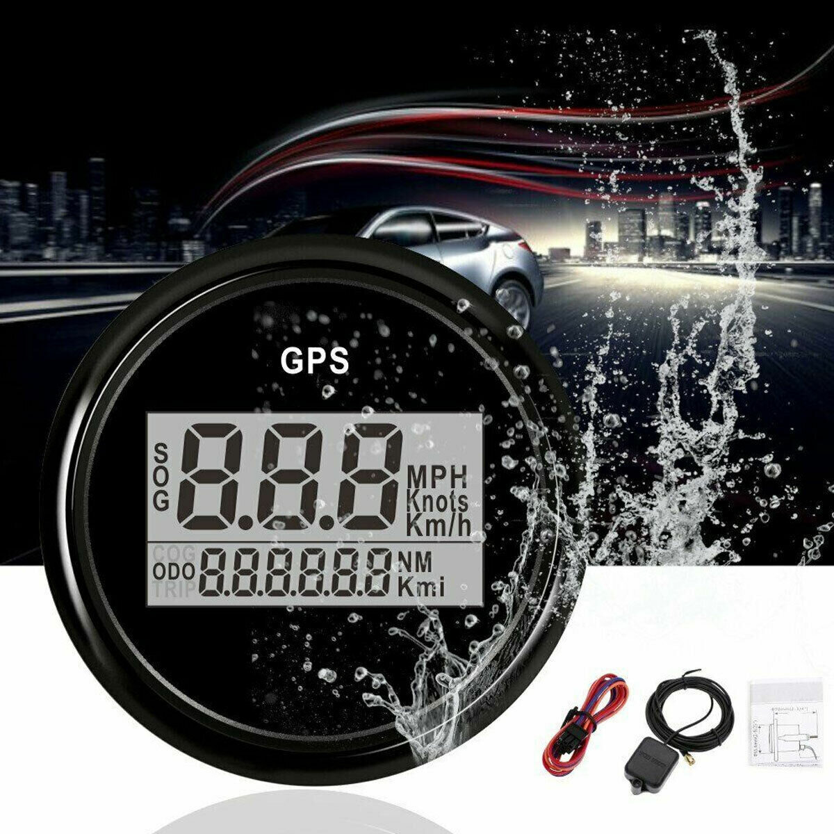 52 мм GPS спидометр 0-999 км/ч 12 В 24 В с красной подсветкой для автомобиля мотоцикла грузовика лодки яхты