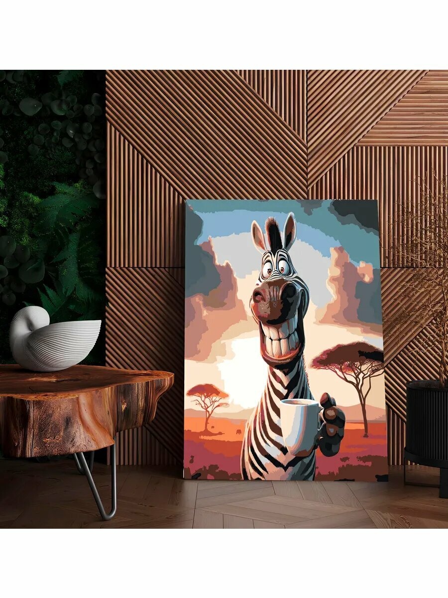 Картина по номерам Мадагаскар-Зебра-Мультфильмы