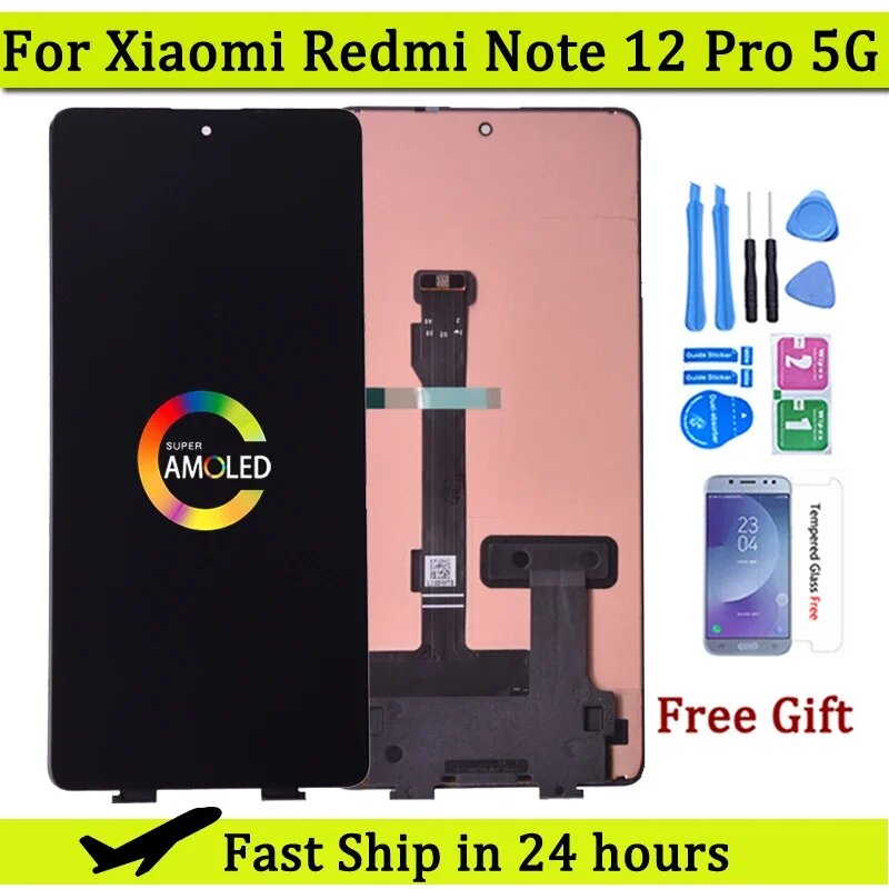 AMOLED для Xiaomi Redmi Note 12 Pro 5G ЖК-дисплей с рамкой и дигитайзером для Redmi Note With Frame