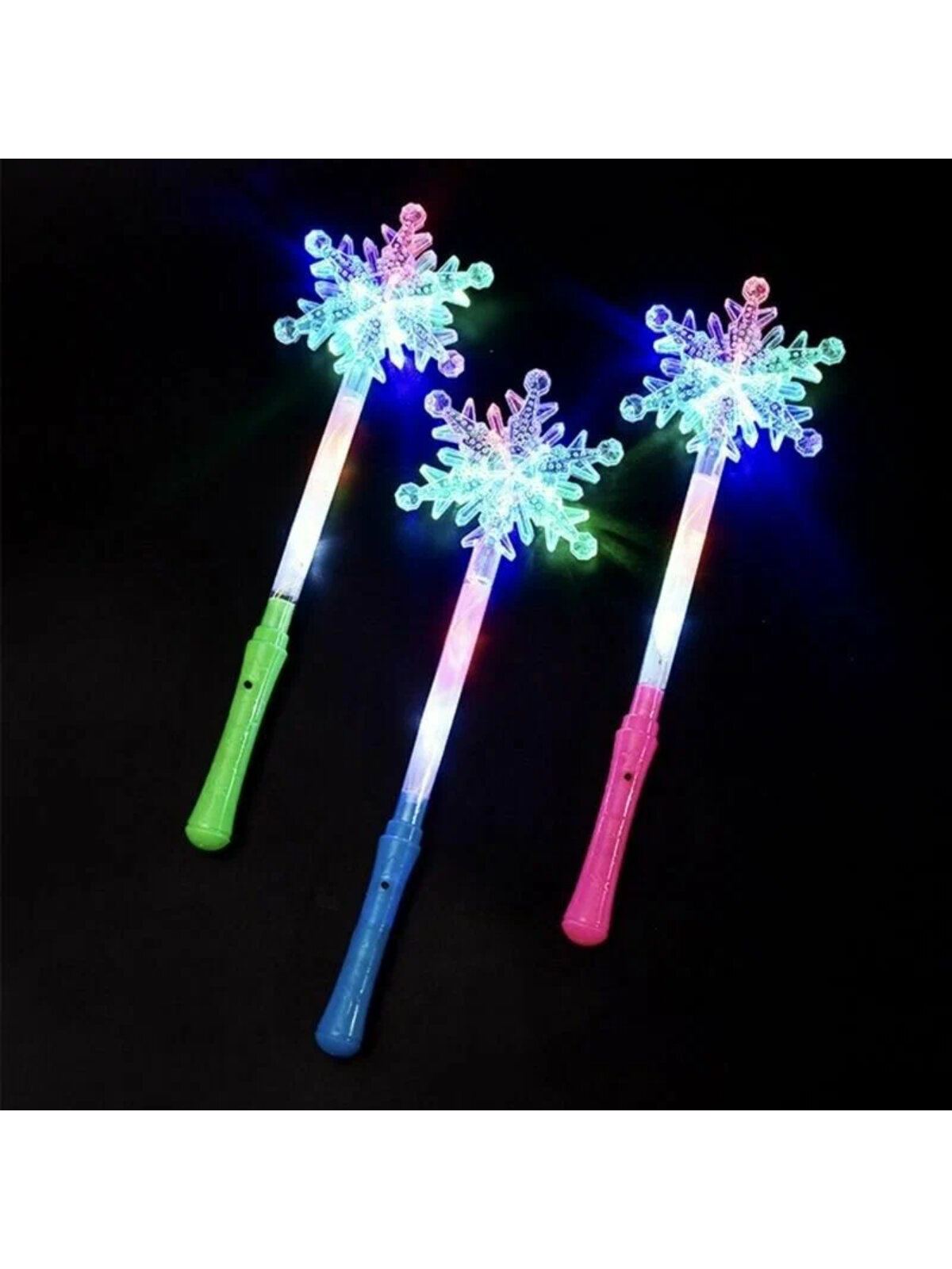 Палочка волшебная "Снежинка", ПВХ, для карнавала, дополнительный декор, 1 штука мультиколор