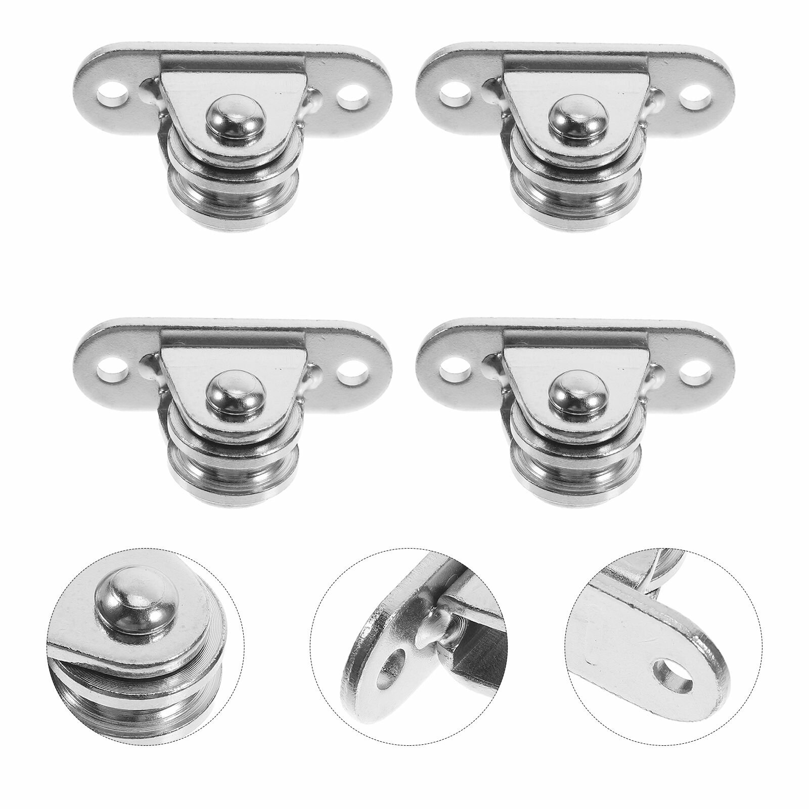 Блок Троса Стальной, Серебряный, Для Крепления Веревки, 4 Штуки, Никелированное Покрытие