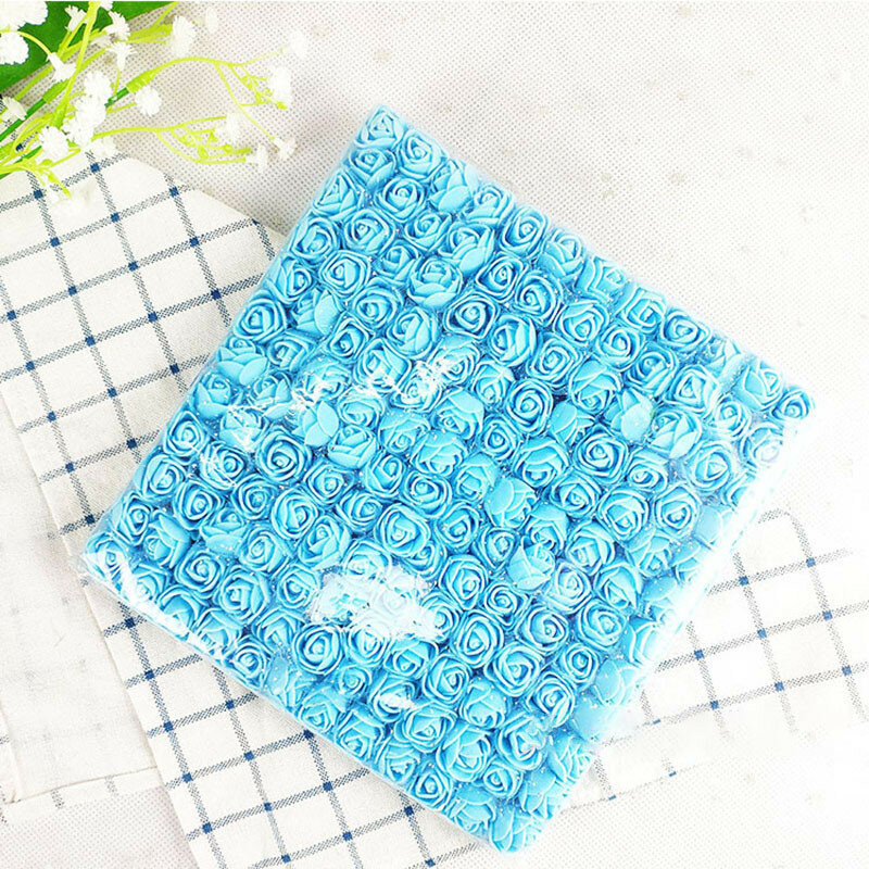 Artificial rose flowers with stems colorful 144pcs durable vibrant for bridal and event decor blue