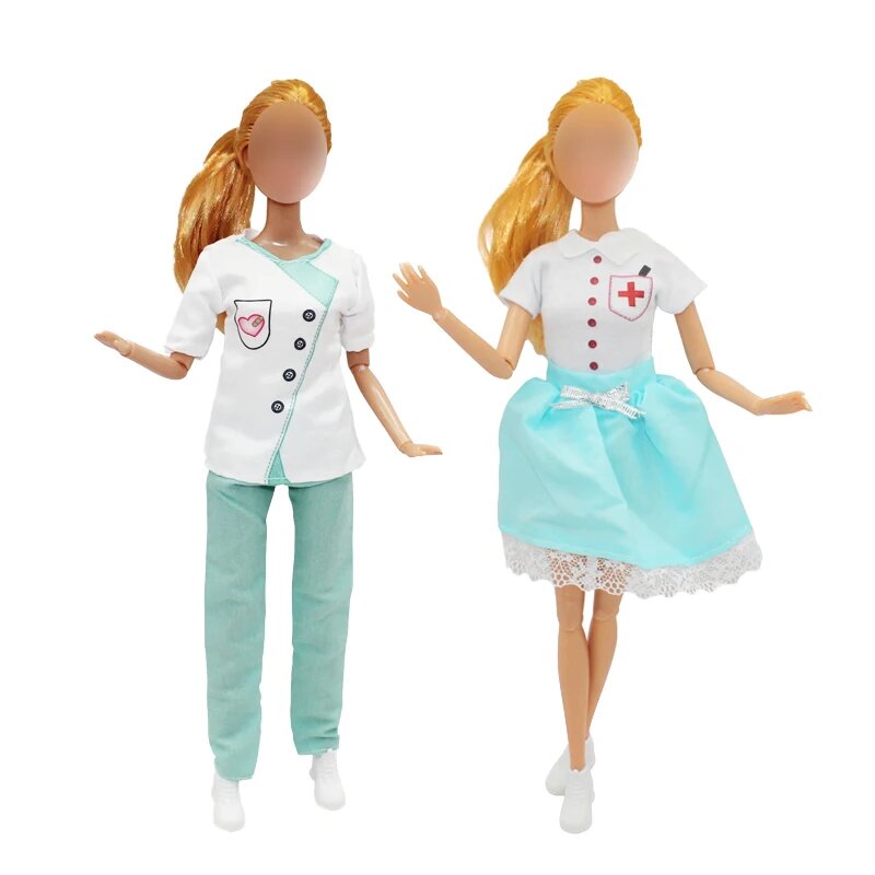 Костюм врача и медсестры для кукол 11,5 дюймов Розовый, 2 items no doll