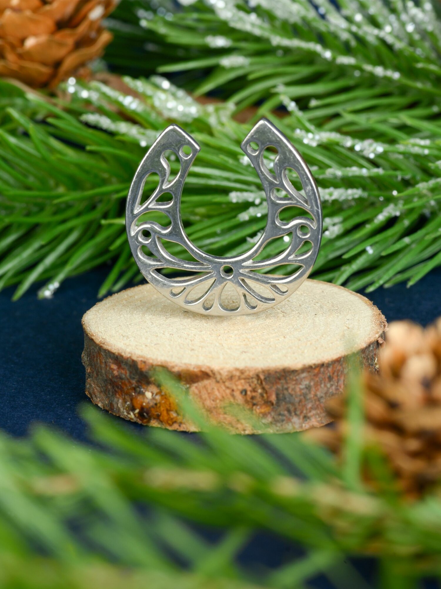 Магниты Счастья, талисман удачи и денежного изобилия "Подкова" из серебра 925 пробы