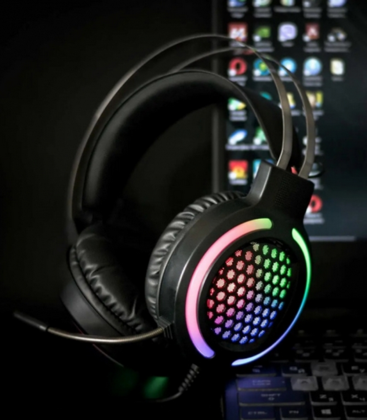 Игровые наушники Hoco Gaming ESD03, полноразмерные, RGB-подсветка, микрофон