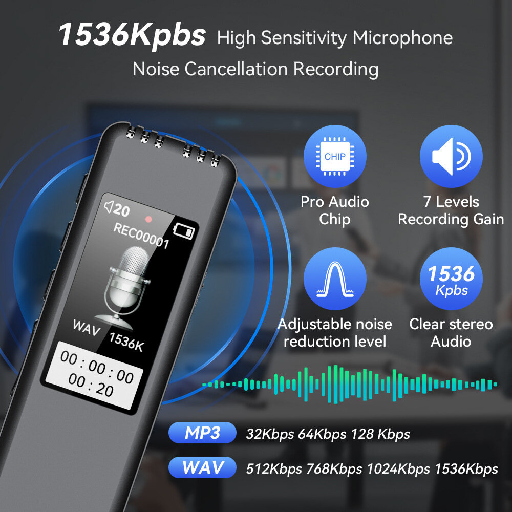 (16G)Новейший MP3-плеер 2026 года — универсальный для конференций и уроков