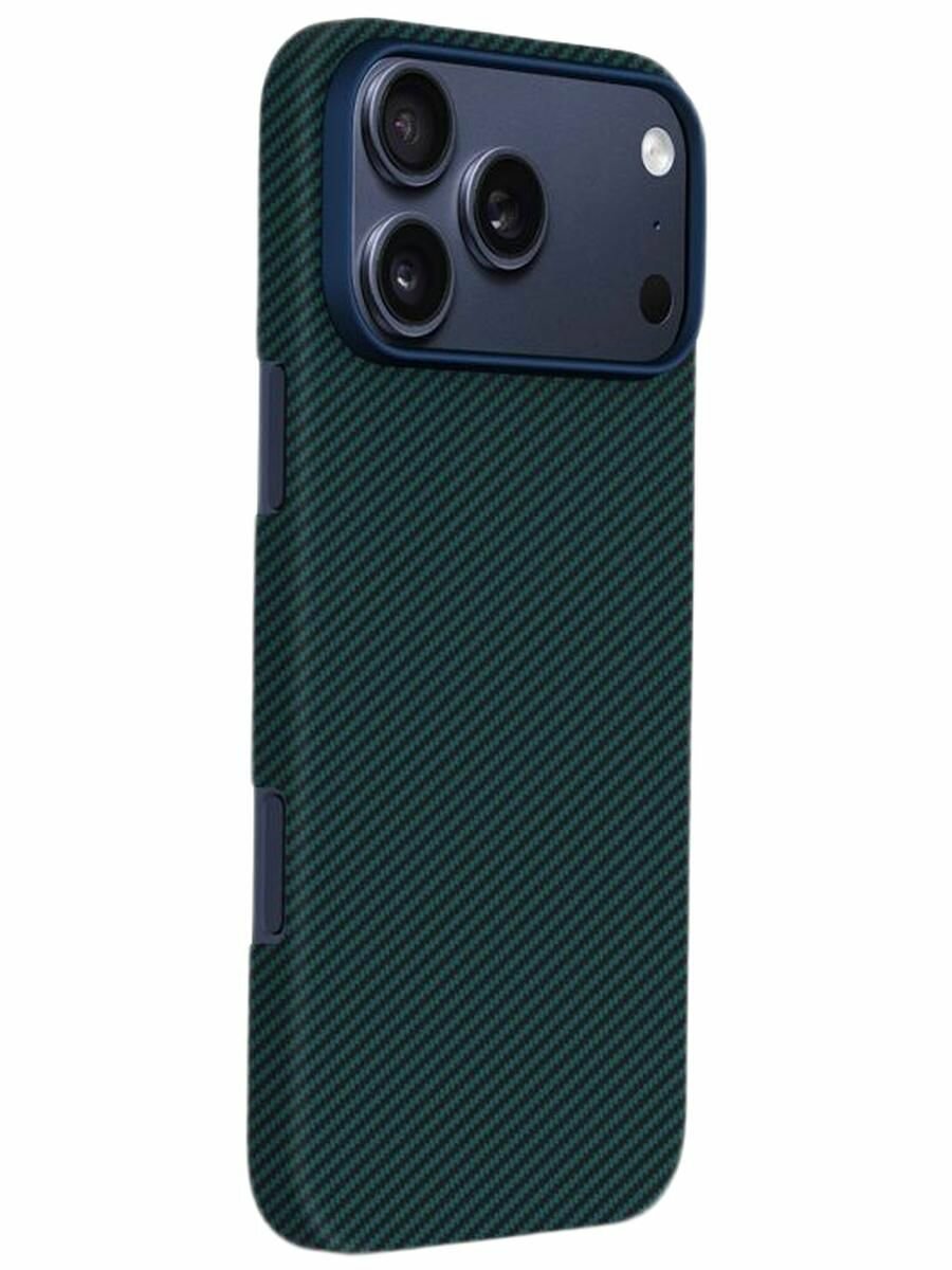 Чехол на iPhone 17 Pro Max, Kevlar Explorer (арамид) сверхпрочный c поддержкой беспроводной зарядки, темно-синий