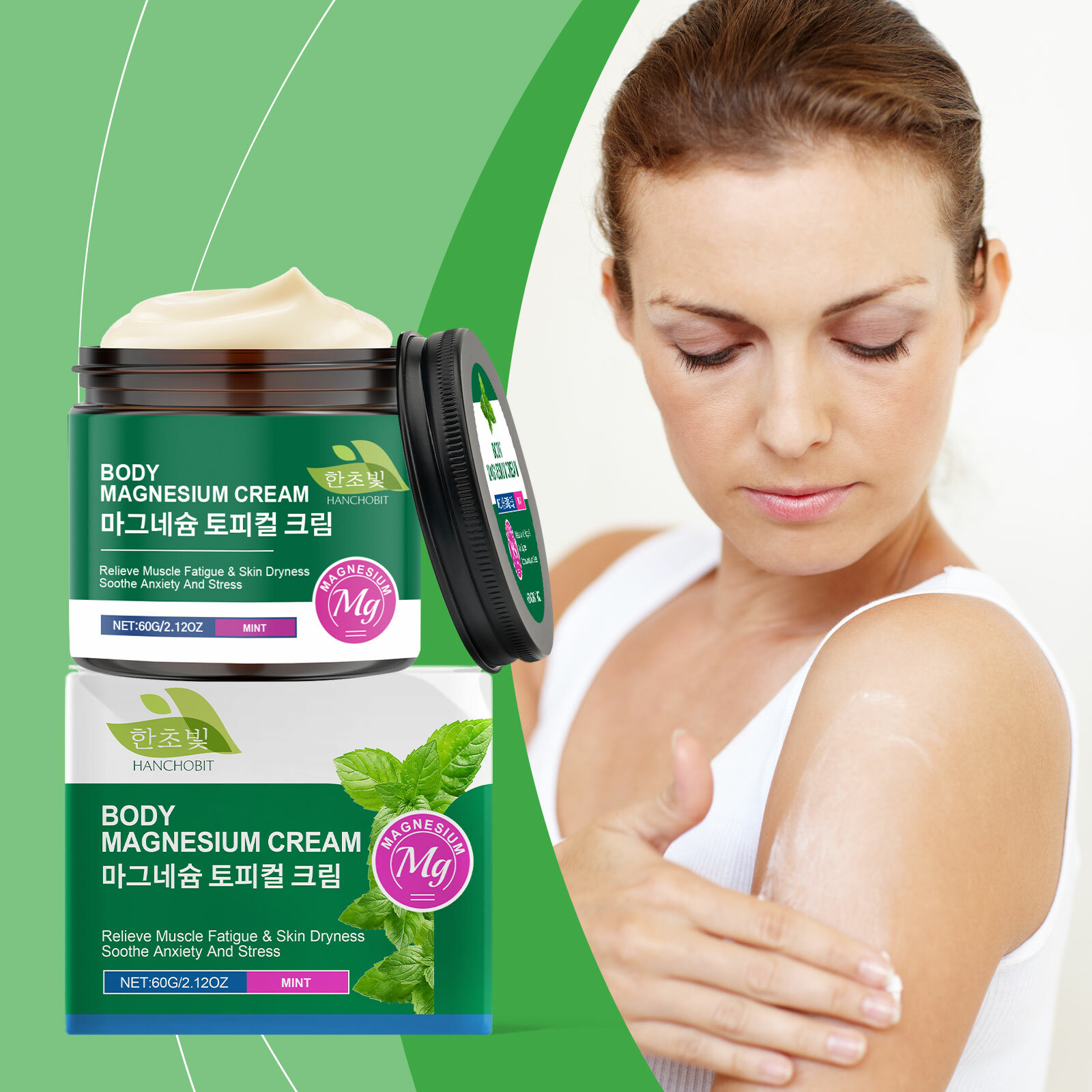 Крем для ухода за энергией магния HANCHOBIT, мятный, успокаивающий, длительное увлажнение, ежедневное улучшение, уход за мышцами