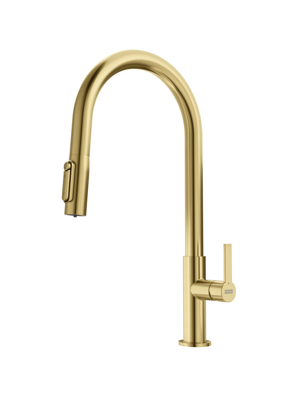Смеситель FRANKE Maris Slim Clear Water J Pulldown GD, золотой (120.0736.601)