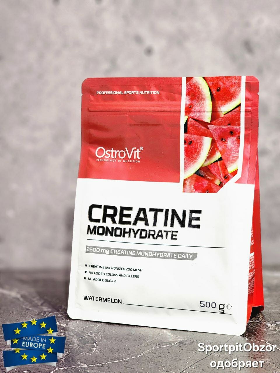Креатин моногидрат порошок Ostrovit - Creatine Monohydrate (500 г) со вкусом Арбуз
