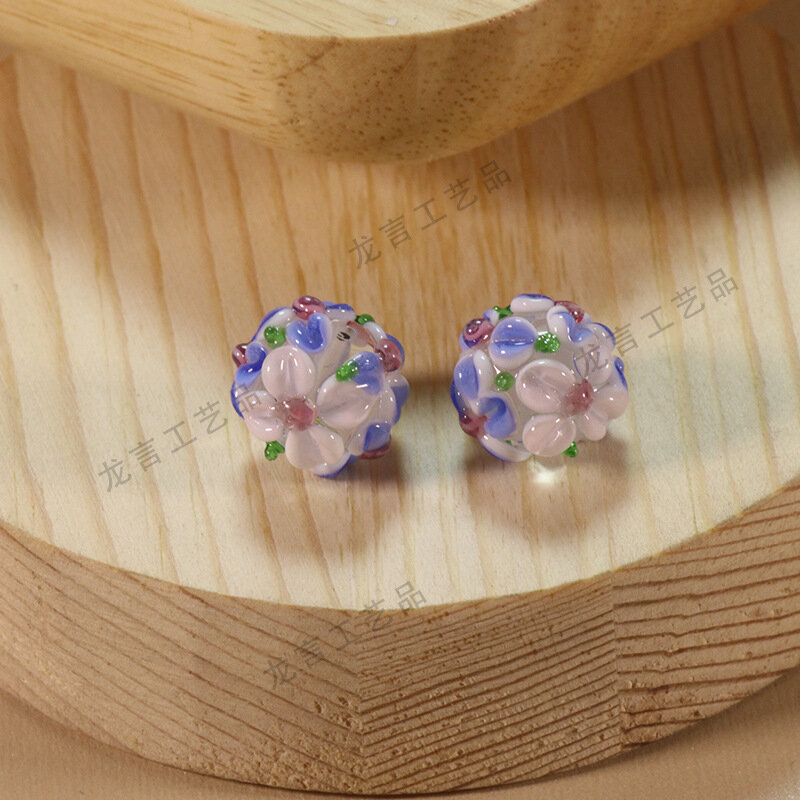 Двухцветные лепестки бусины браслет ожерелье золотой песок обмотки орнамент аксессуары стеклянные бусины разбросанные бусины оптовая продажа ювелирных изделий