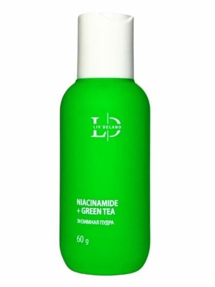 Энзимная пудра для лица Liv Delano "Niacinamide + Green Tea", для всех типов кожи, 60 г