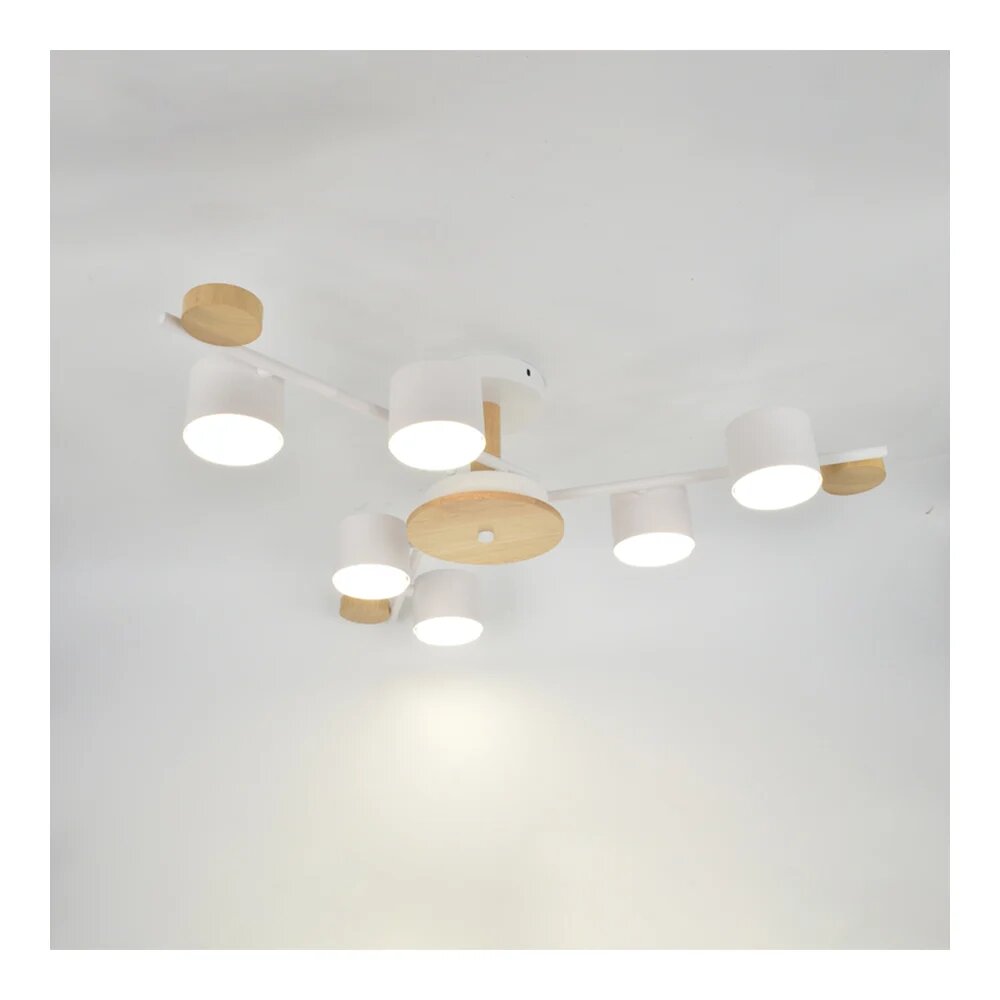 Люстра под лампу General Lighting Systems Венто GCHL-6GX53-M белая, дерево 662327