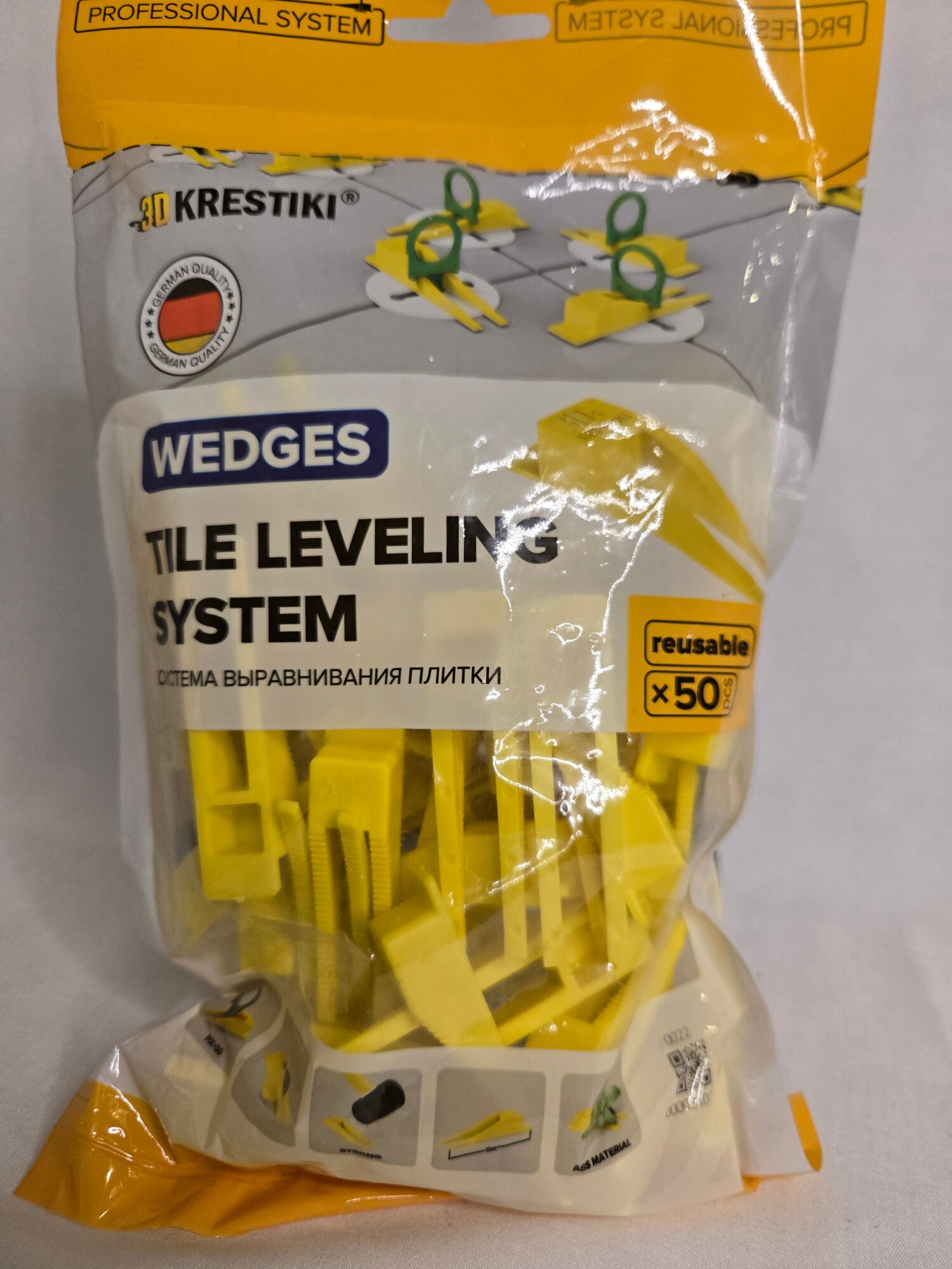 Клин 3D KRESTIKI СВП, для выравнивания плитки, пластик, 50шт