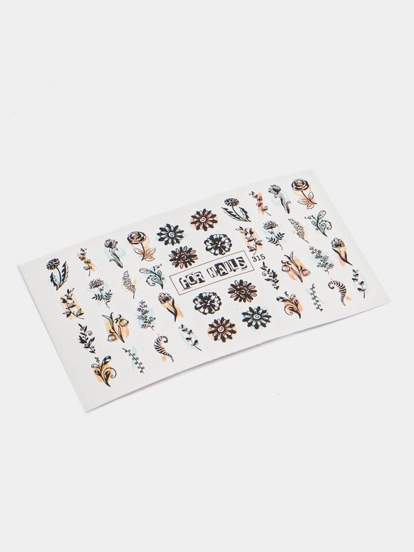 Слайдер для дизайна ногтей №315 "Цветы"