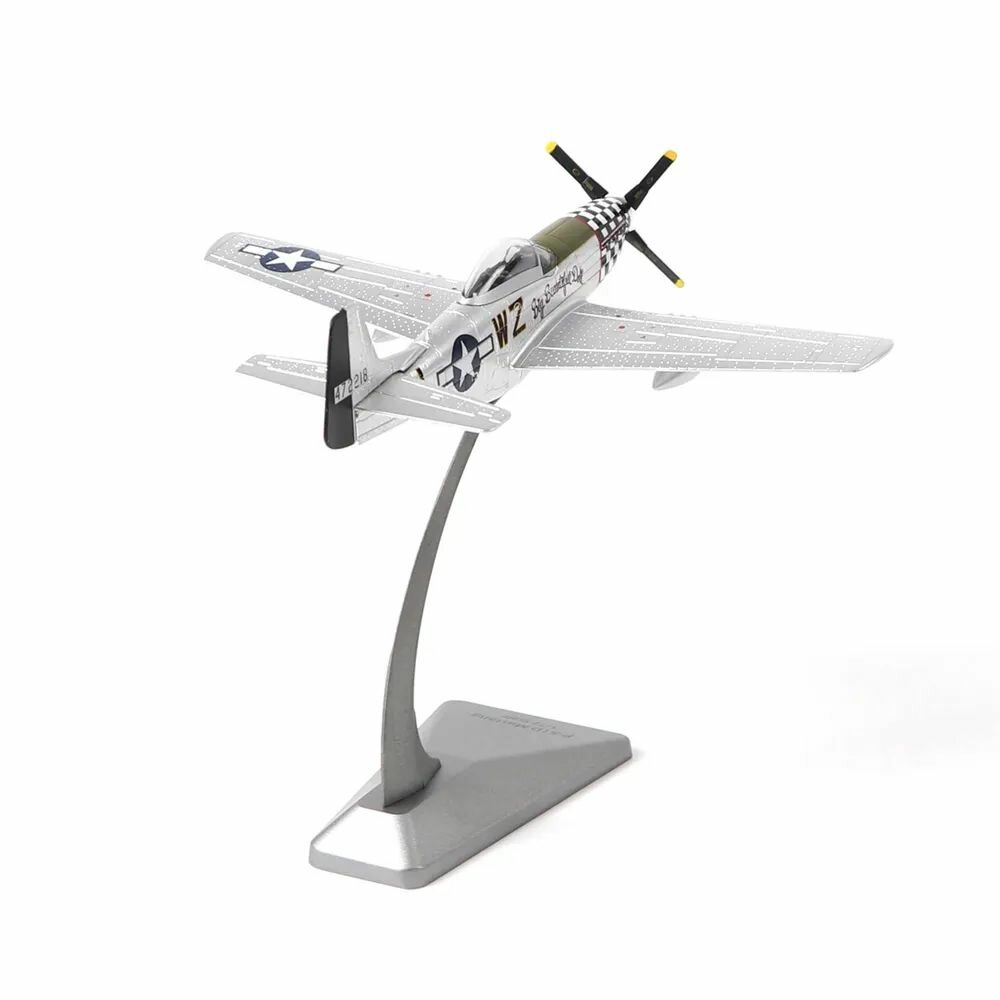 P51-D Mustang 1 / 72 Metal Airplane Model Kit с подставкой WWII Diecast Fighter Model Vintage Prebuild Military Aircraft Collection для показа или подарка (большая красивая кукла)
