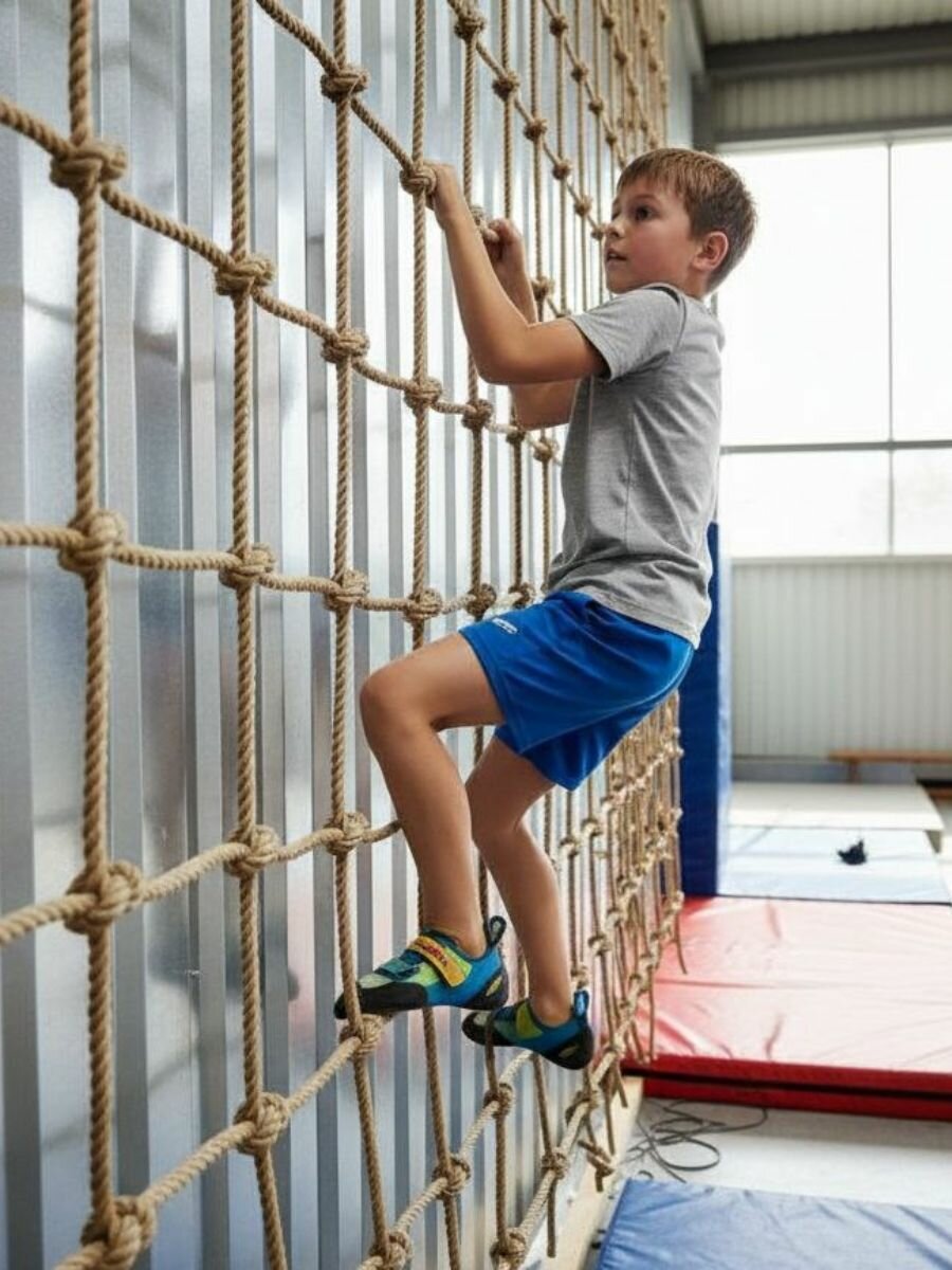 Сетка для лазания из джутового каната 10 мм ячейка 20х20см размер 1,20х2м