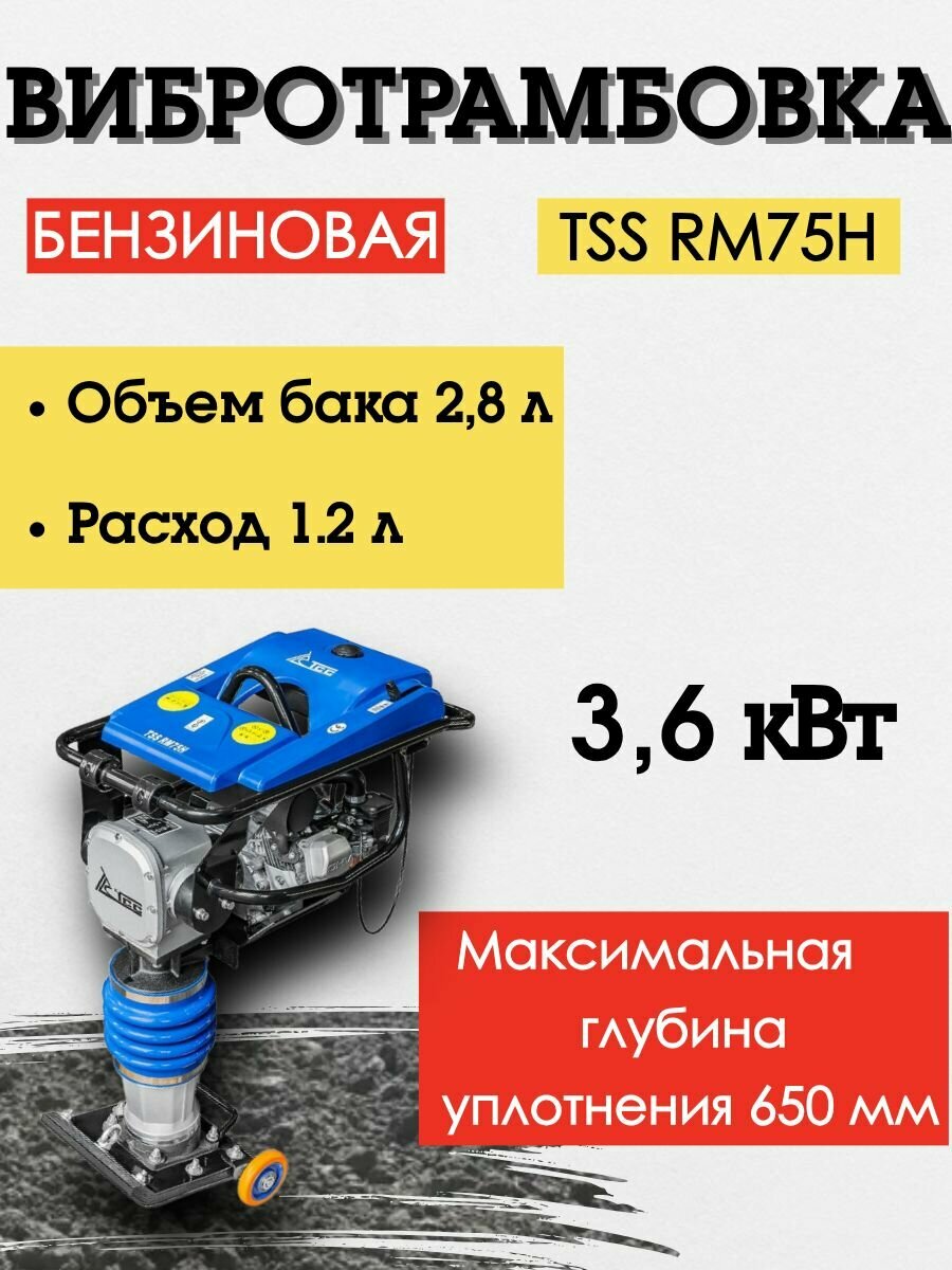 Вибротрамбовка бензиновая TSS RM75H