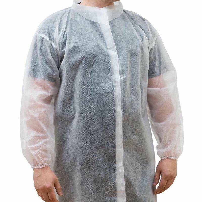 Халат н/с процед, рук. рез, на липуч, XL, дл.110см, пл 17, белый, 10шт/уп, 1634562