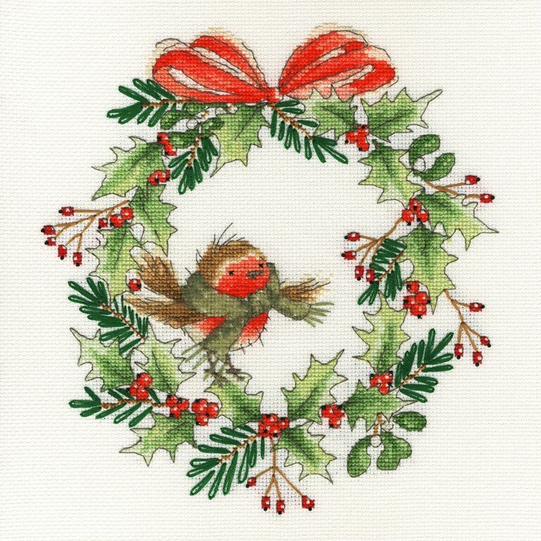 Вышивка Частичная, "Венок Робина" 14 Aida Bothy Threads (Великобритания) арт. XX14