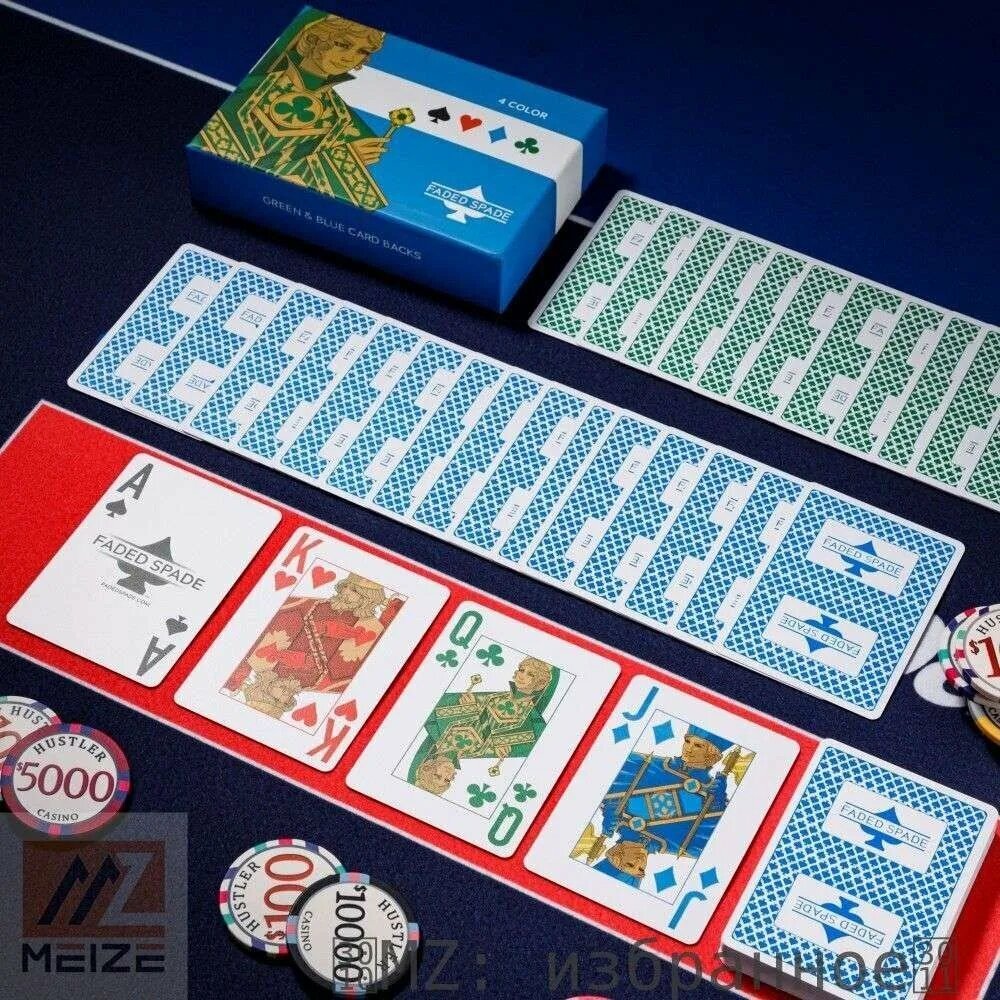 Покер Пластиковые игральные карты Hustler Poker "Texas Holdem" техасский холдем Четыре цвета