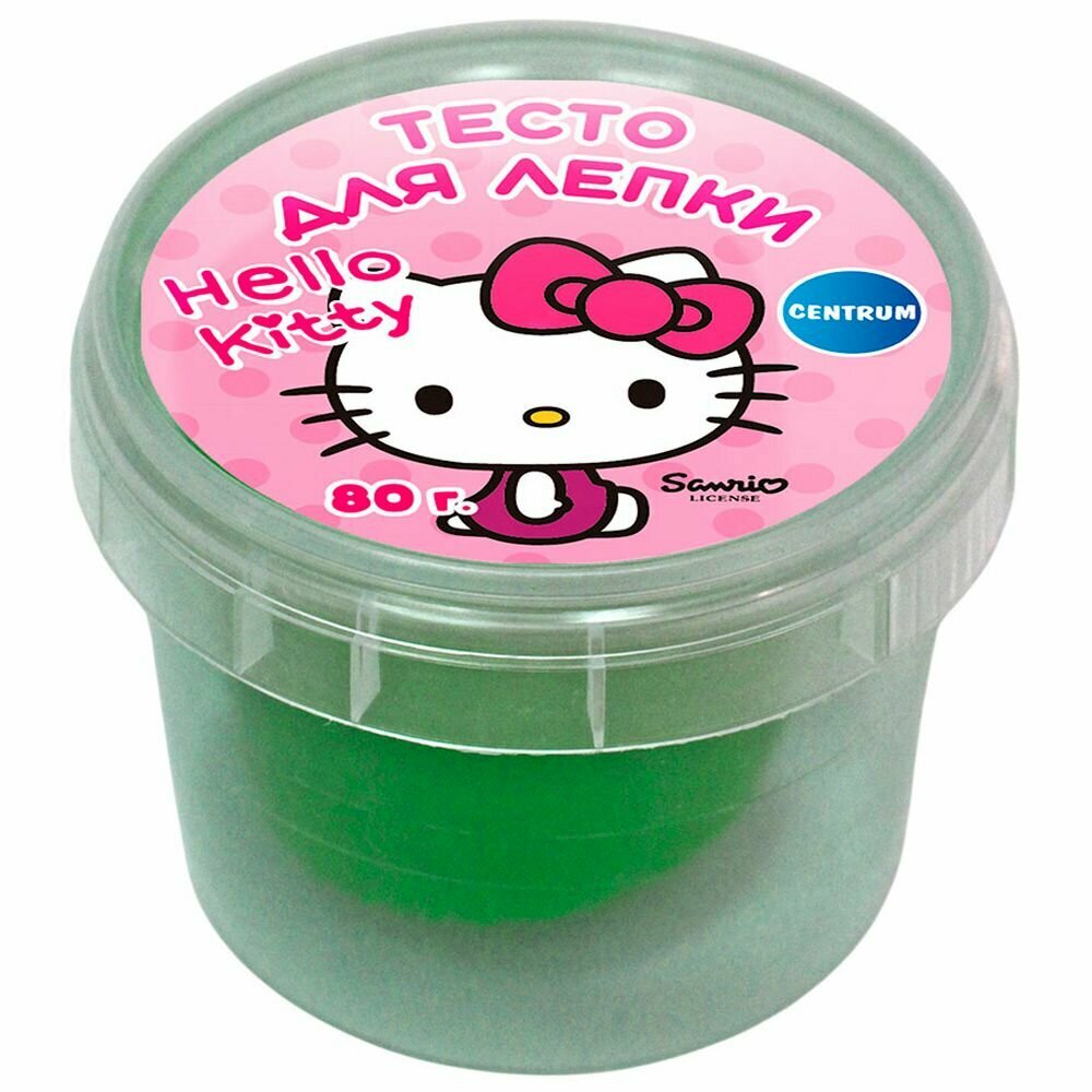 Набор Centrum для детского творчества, тесто для лепки hello kitty, цвет светло-заленый, 80 гр, 77946