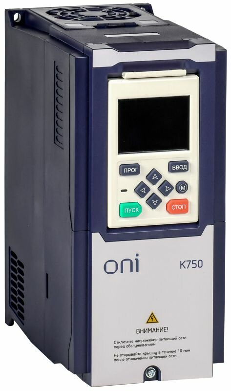 Преобразователь частоты K750 380В 3Ф 2.2кВт 5.6А со встроенным тормозом ONI K750-33-22NTM