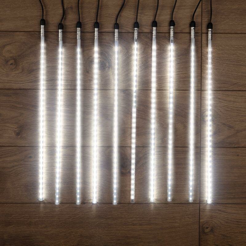 Гирлянда светодиодная "Тающие сосульки" 10шт х 50см шаг 100см 600LED бел. 36Вт 24В IP65 соединяемая Neon-Night 256-426