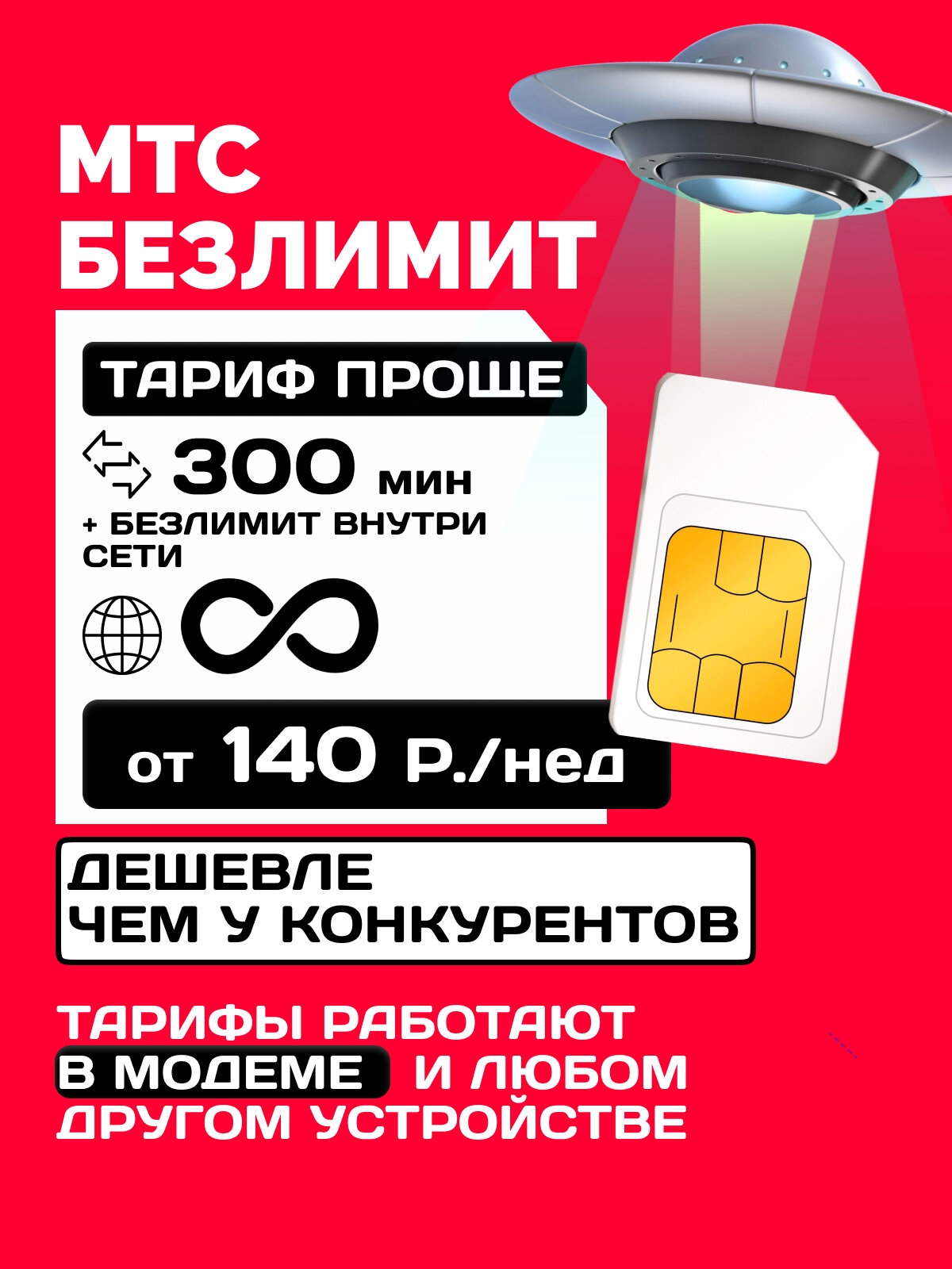 Безлимитный интернет сим-карта МТС