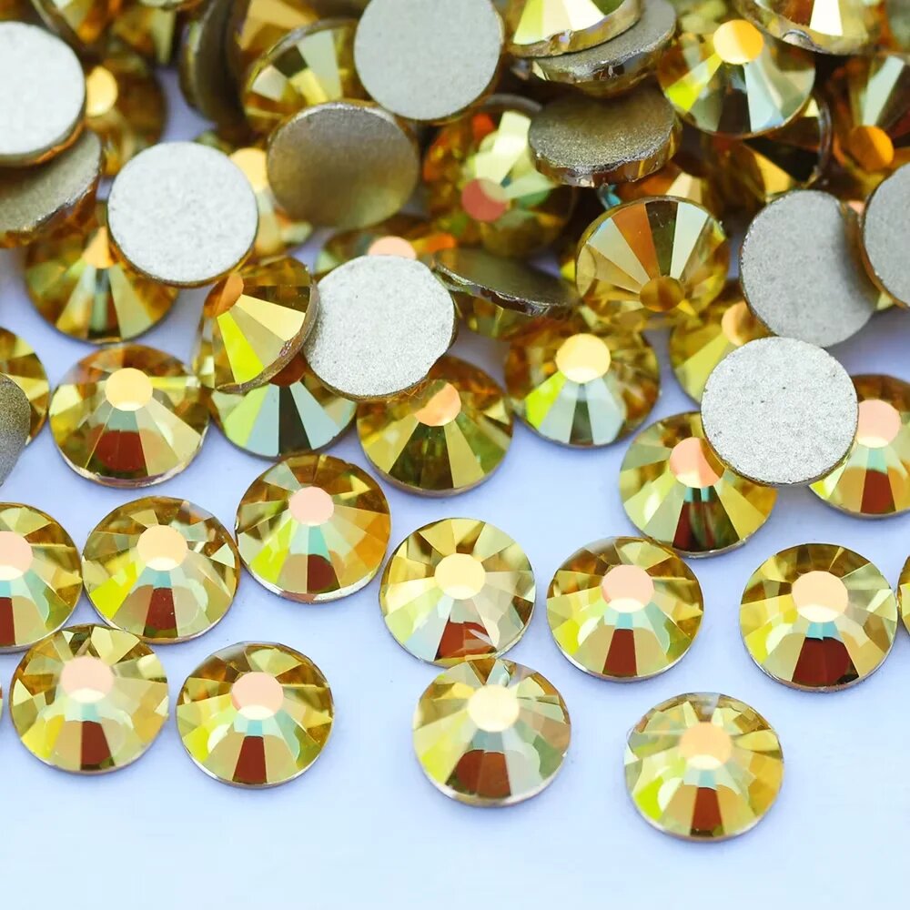 PUBRILEX Золотые металлические стразы для рукоделия SS12 (1440Pcs)