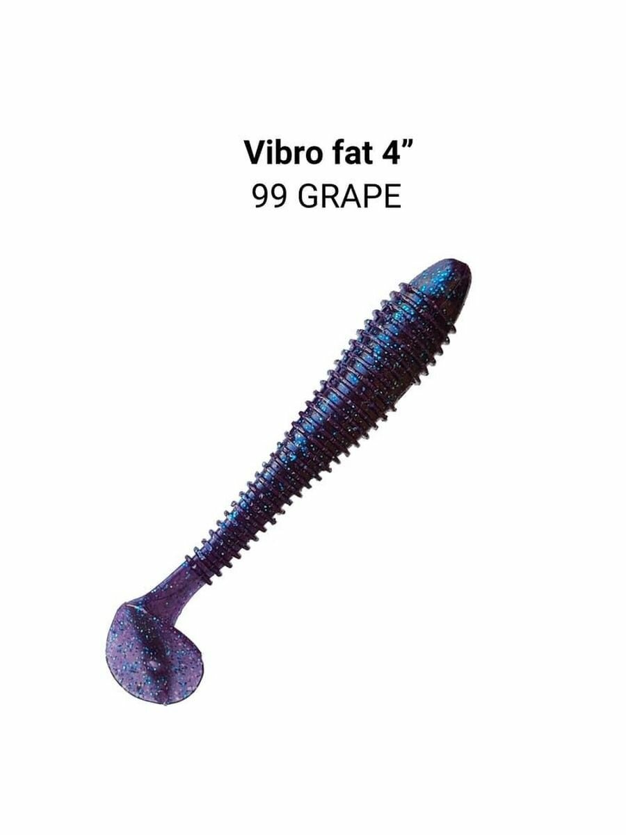 Силиконовые приманки Crazy Fish Vibro fat 4" 14-100-99-6, кальмар, 4 шт. Приманка для рыбалки, 100 мм.